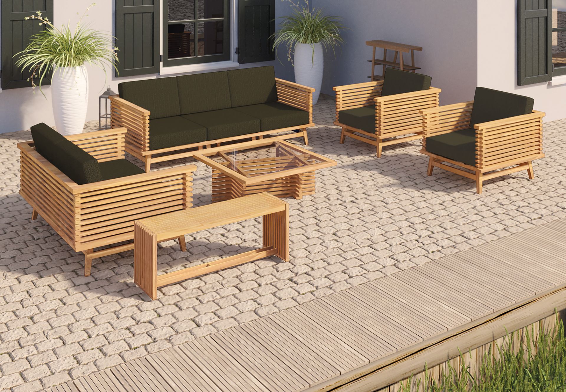 Riverside 3-seater bench | Composite Decking | Timber Decking Cladding ...